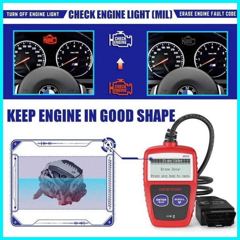 [COD] MS309 CAN BUS OBD2 car Code Reader EOBD OBD II Diagnostic Tool MS ...