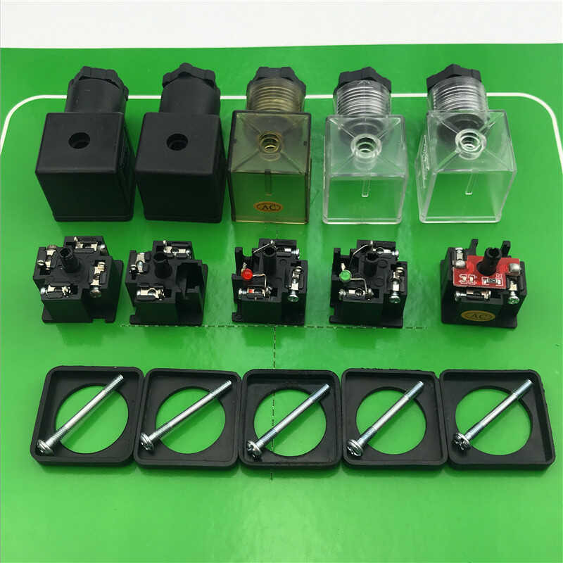 DIN43650A Hydraulic Pulse Solenoid Valve Junction Box Connector LED ...