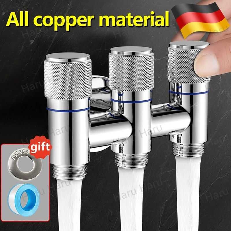 Full Copper Bidet Corner Bathroom 3 Way Angle Toilet Sink Water ...