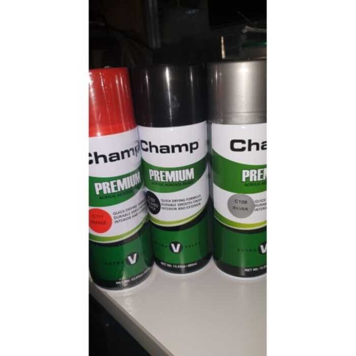 Champ Premium Acrylic Aesrosol Paint Quick Dry Durable Smooth Finish ...