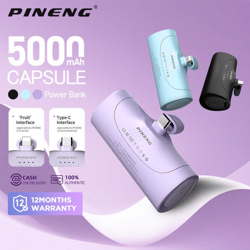 PINENG 738 5000Mah 18.5W Fast-Charging Plug-In Portable Mini Power Bank ...