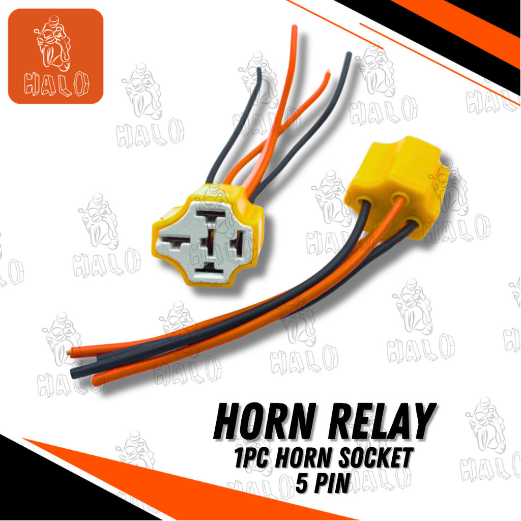 [HALO MOTORS] 5 PIN HORN RELAY SOCKET SET UNIVERSAL FOR MOTORCYCLE ...