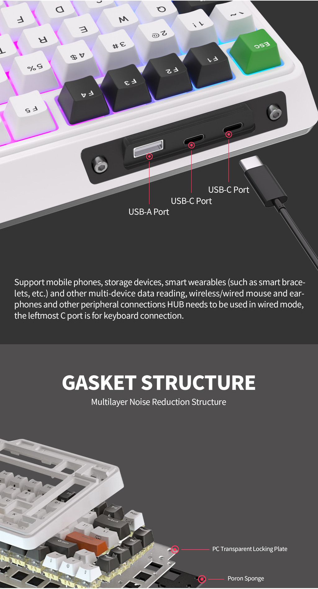 KZZI Kezhi K75 Pro Wireless Three-Mode Mechanical Keyboard Gasket Gaming RGB Gold Powder Fast ...