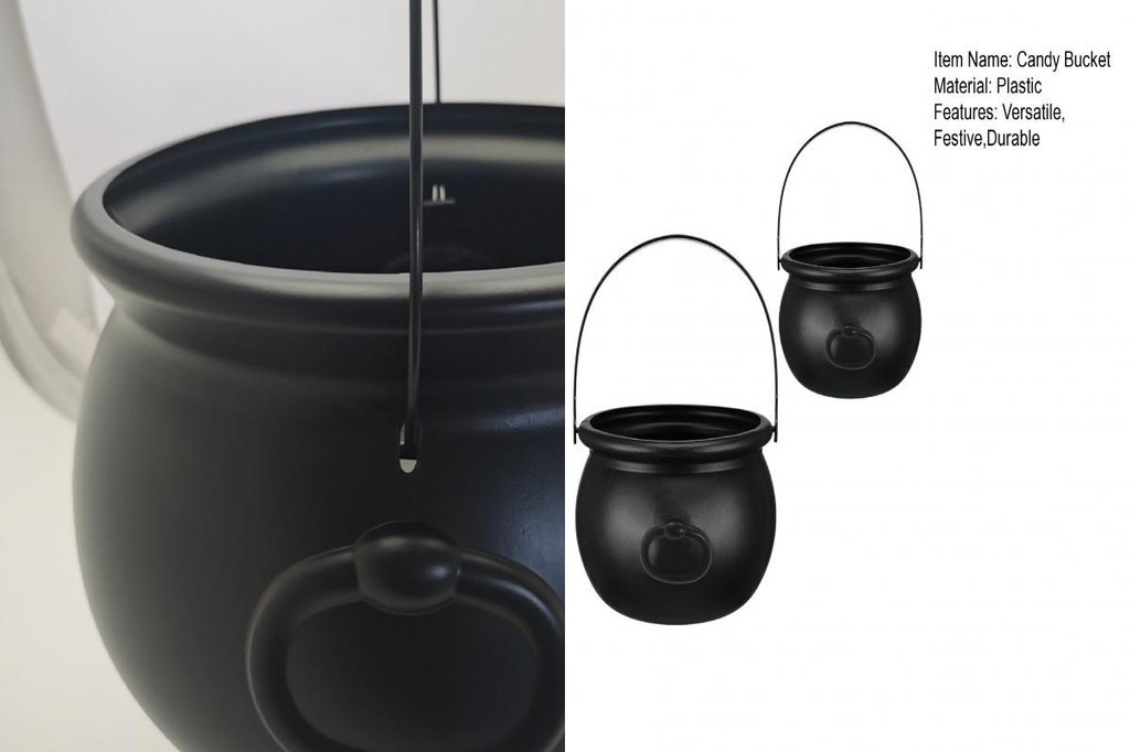 Sturdy Cauldron for Treats Halloween Candy Bucket Set Large Witch ...