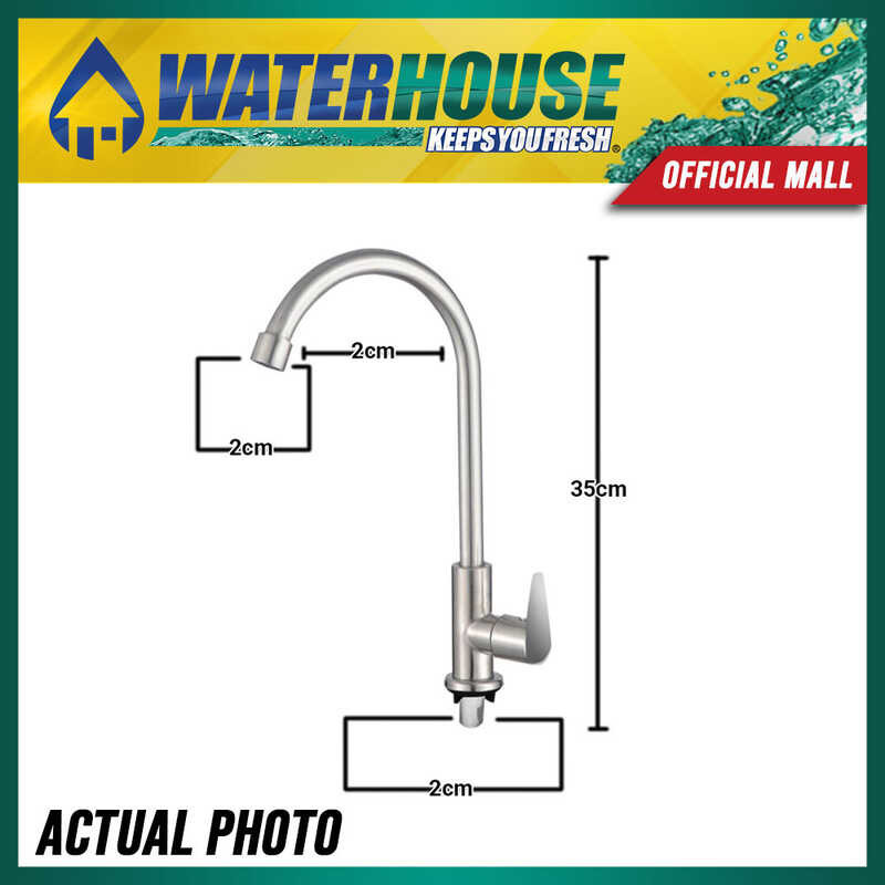Waterhouse Mount Gooseneck Faucet Design F2 570G Pillar Mounted Sink Tap Stainless 304 Wh ...