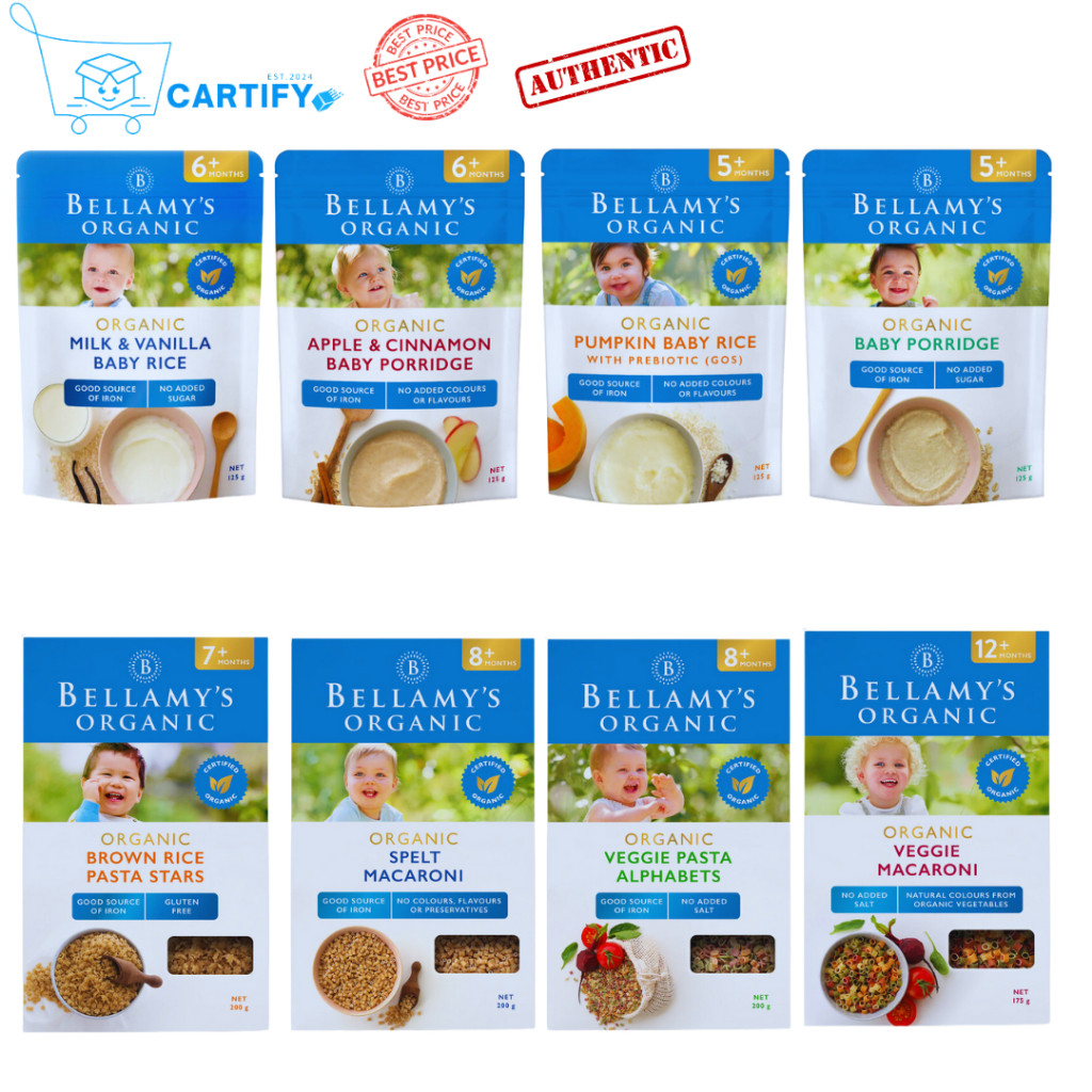 Bellamy's Organic Baby Cereal/Pasta/Rice/Porridge Food (Made in ...