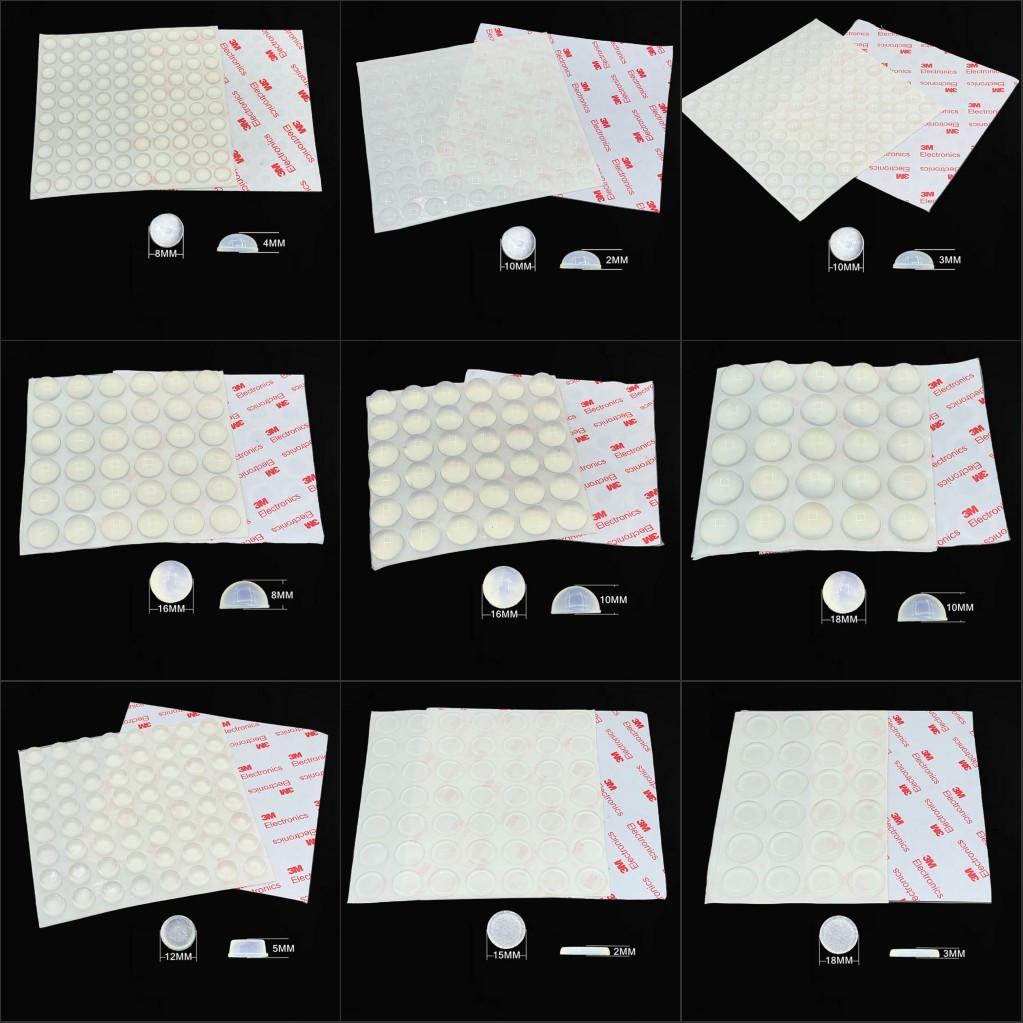 24-100pcs Clear Self Adhesive Silicone Feet Pads Circular Dome Rubber ...