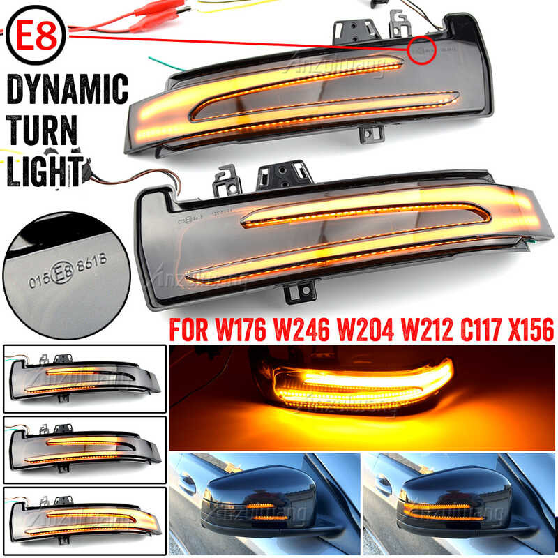 LED Dynamic Bker Turn Signal Light Indicator For Mercedes-Benz A B C E ...
