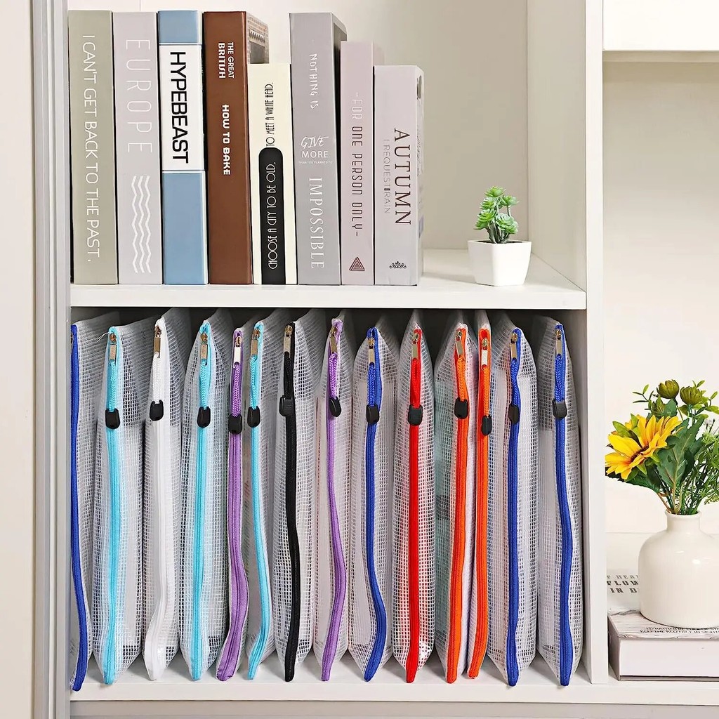 A4 Mesh Zipper File Bag Envelope Document Storage Pouch Bag Holder ...