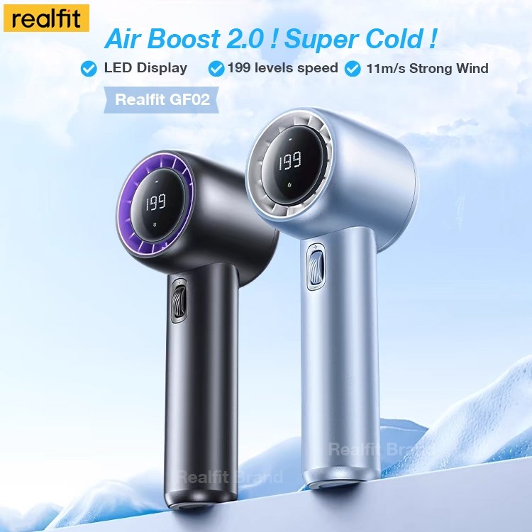 Realfit GF02 Handheld Fan 199 Level Strong Wind Portable Bladeless Fan ...