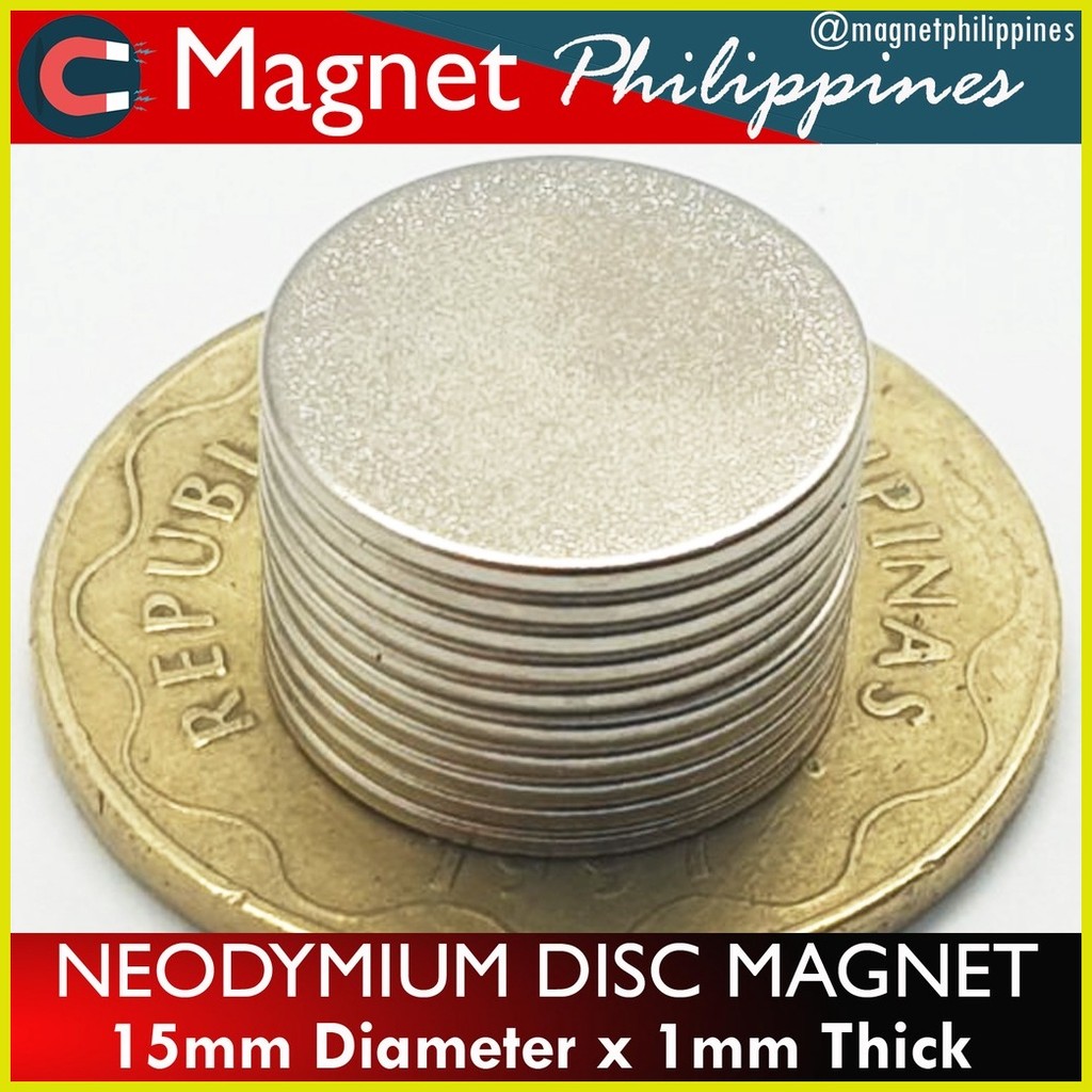 ۞ ☑ 10 Pieces Neodymium Magnet 15mm Dia. x 1mm Th Super Strong Rare ...