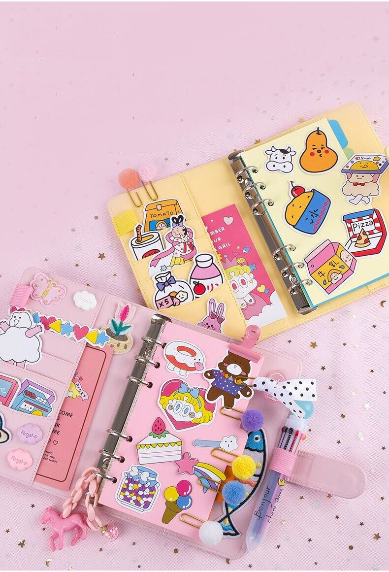 Diary notebook Planner Set Girl's Heart Pink Cute schoolsupplies with ...