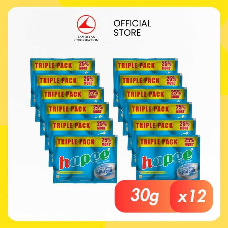 [Bundle Of 12] Hapee Toothpaste Outrageous Blue Chill 30G | Shopee ...