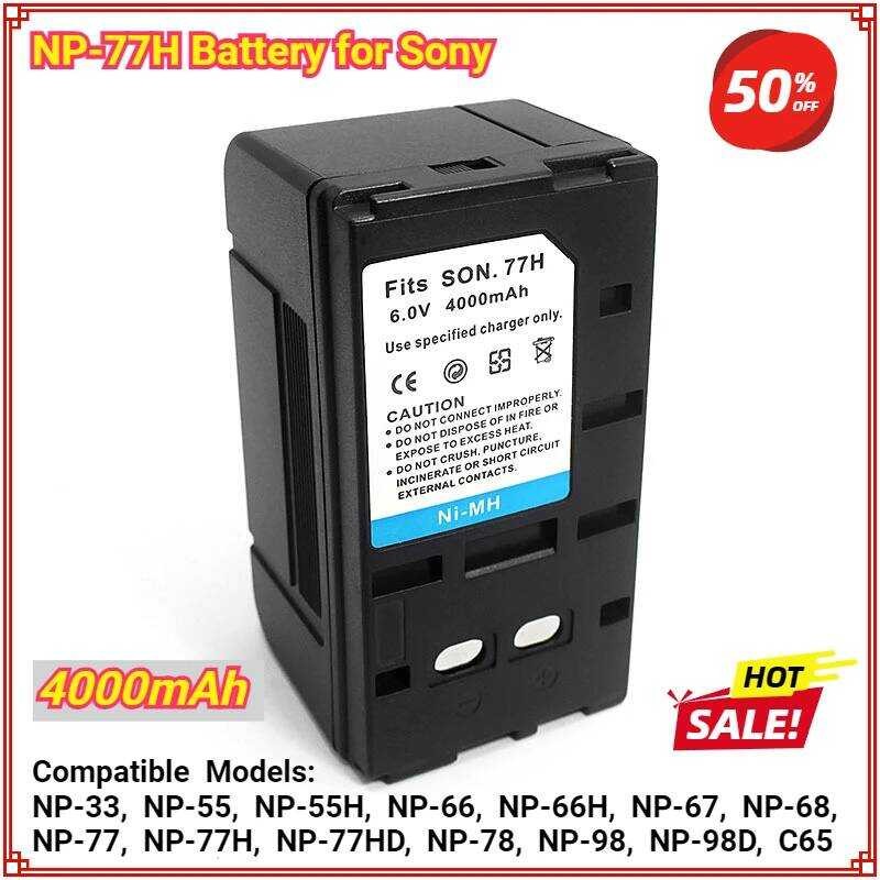 5 Camera 3 Battery 6V /4000Mah For Sony Np-33 Np-55 Np-66H Np-66 Np-68 ...