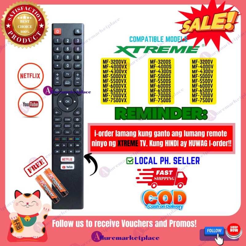 Smart XTREME TV Remote Control Replacement V-Series, S-Series, Vx ...