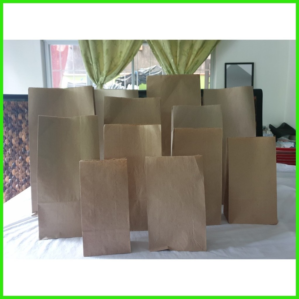 1-#12) 100 PCS Brown Paper Bag / Kraft Bag SUPOT | Shopee Philippines