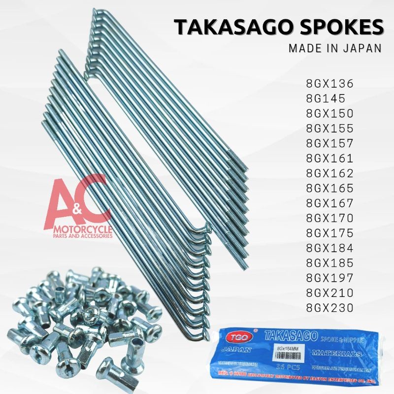 Takasago Spokes/Rios/Rayos 8G Set (36pcs) | Shopee Philippines