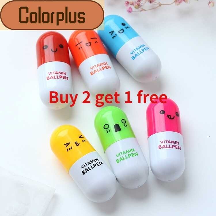 Colorplus [Buy 2 Ship 1 ]Free Cute Expression Pill Ballpoint Creative ...