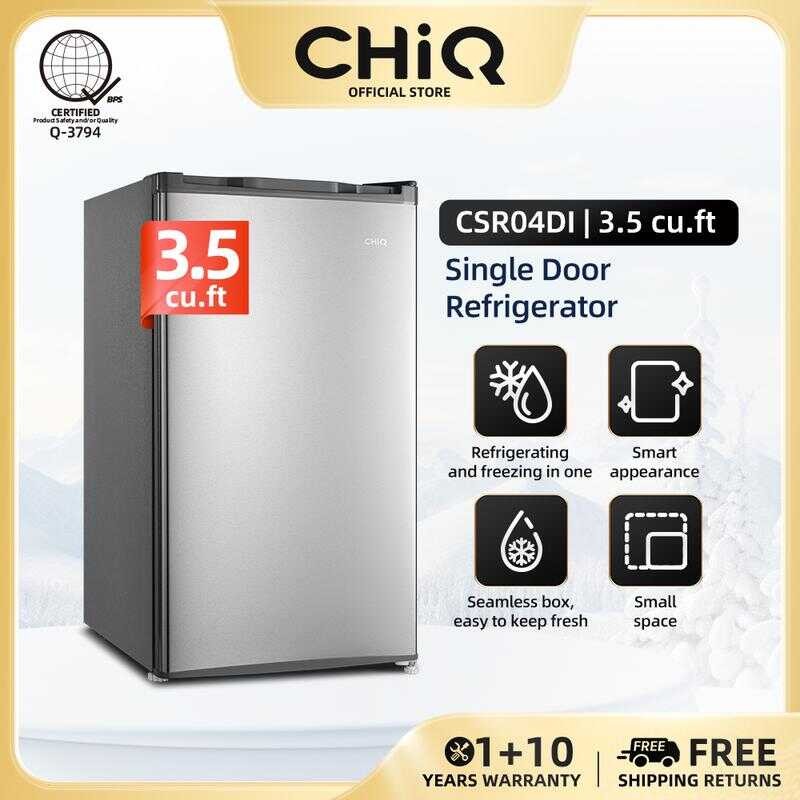 Chiq 3.5 Cu.Ft. Single Door Refrigerator Csr04di, Silver, With Freezer ...