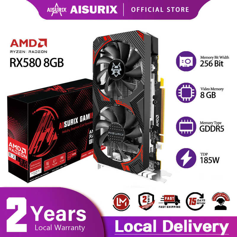 AISURIX Rx580 8Gb Graphics Gaming Black Myth Wukong Gddr5 256Bit ...