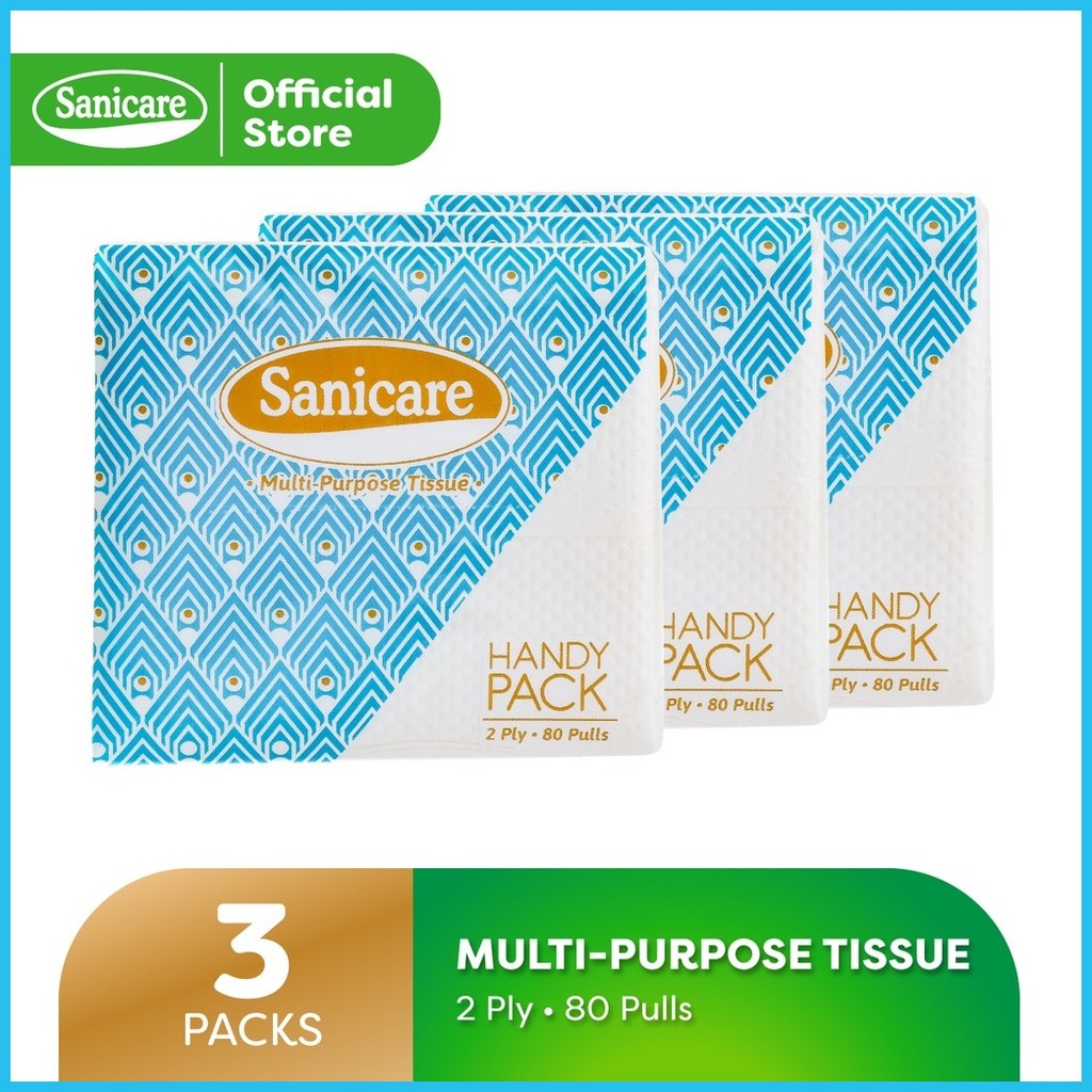 ஐ Sanicare Handy Pack Multi-Purpose Bathroom Tissue 80 Pulls (Pack of 3 ...