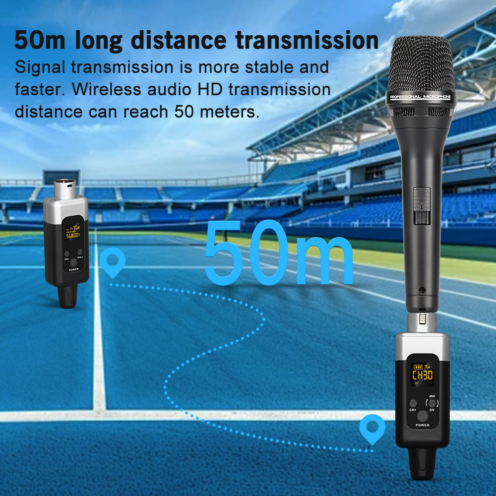 2.4Ghz Wireless Microphone System Transmitter Receiver for Dynamic ...