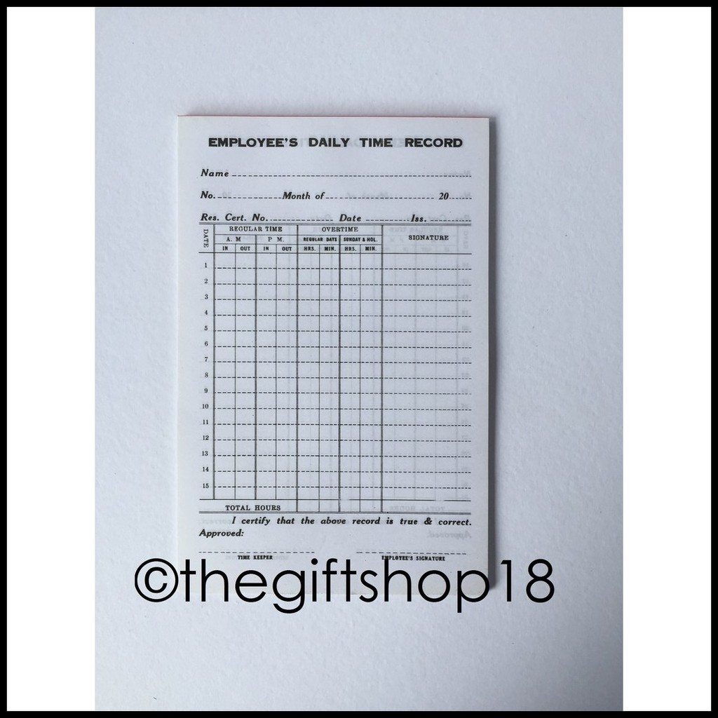 Monthly/Weekly Daily Time Record (DTR) | Shopee Philippines