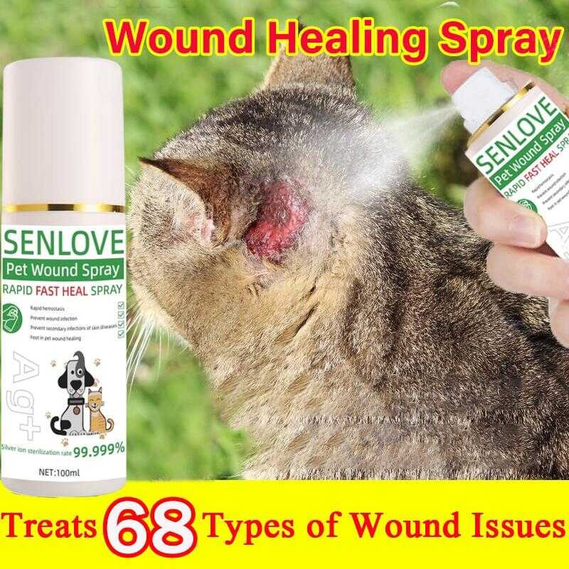 Senlove Wound Spray For Pets Dog Cat Skin Treatment Antifungal Quick ...