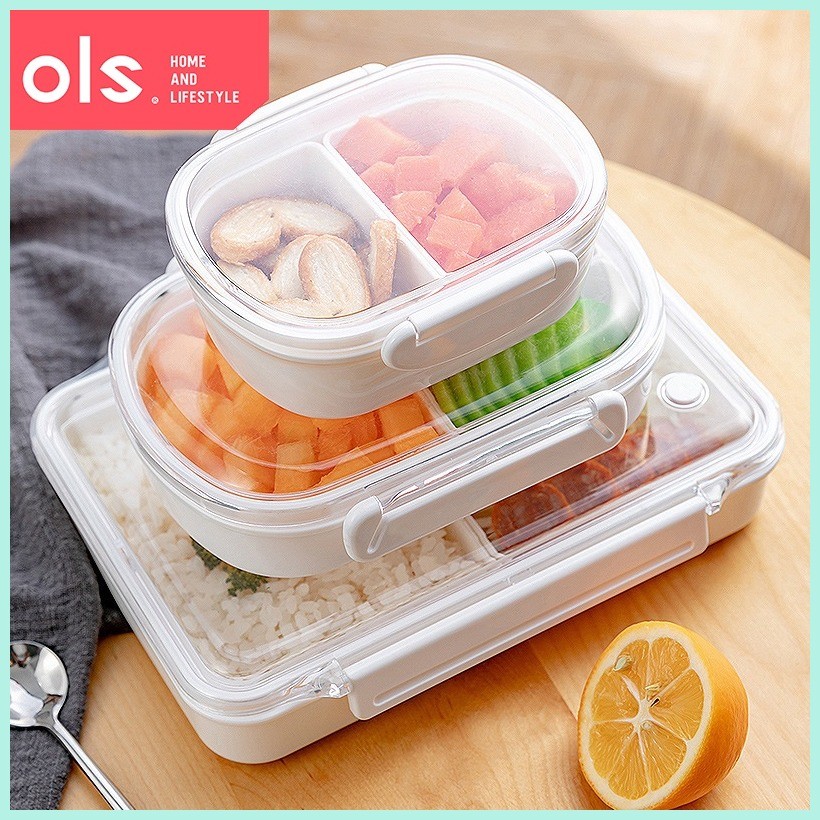 OLS Removable Compartments Bento Lunch Box Microwave Safe Food Keeper ...