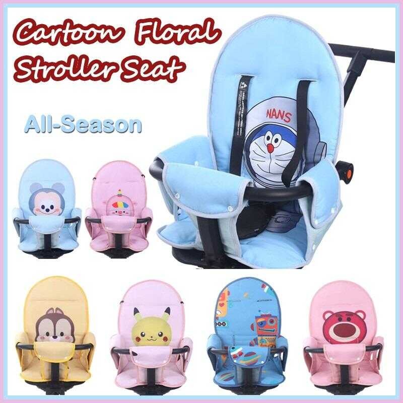 Baby Stroller Covers Double Sided Cotton + Ice Silk Mat Seat Cushion ...