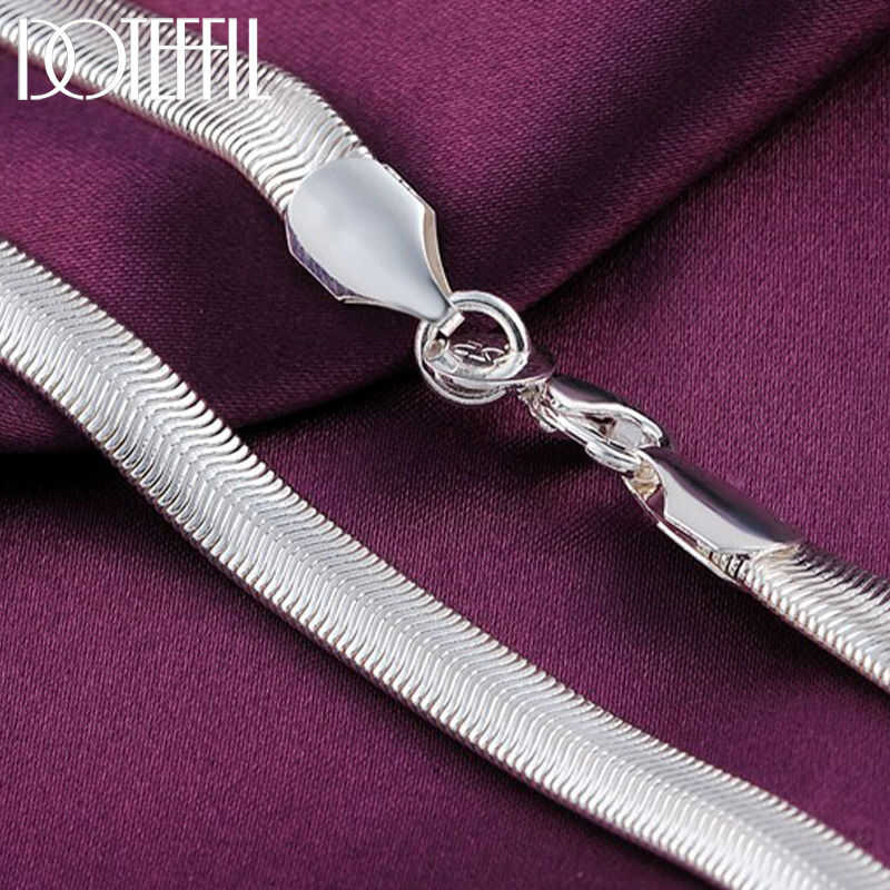 6Mm Flat Snake Bone Chain Necklace Sier Color 16/18/20/22/24 Inch Women ...