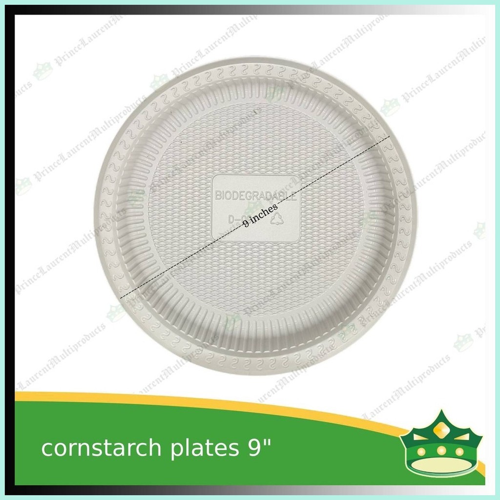 [50 pcs] 9 inch plate compostable cornstarch biodegradable serving ...