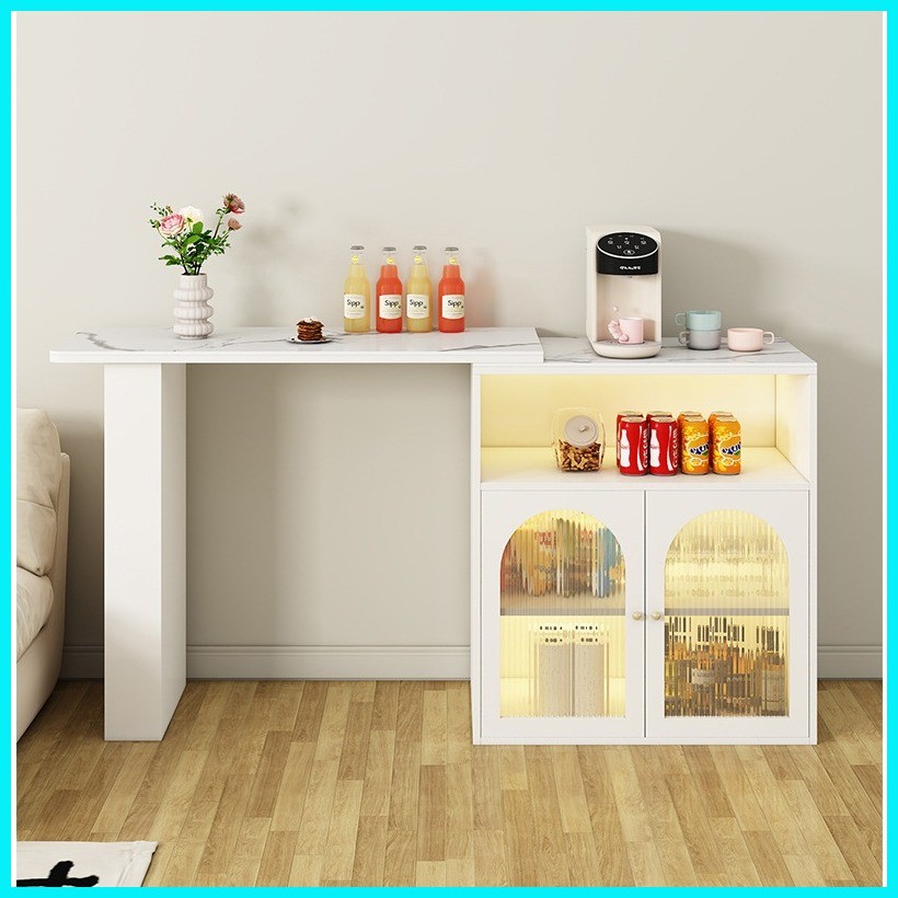 HOME FACTOR Bar cabinet retractable bar table living room entrance ...