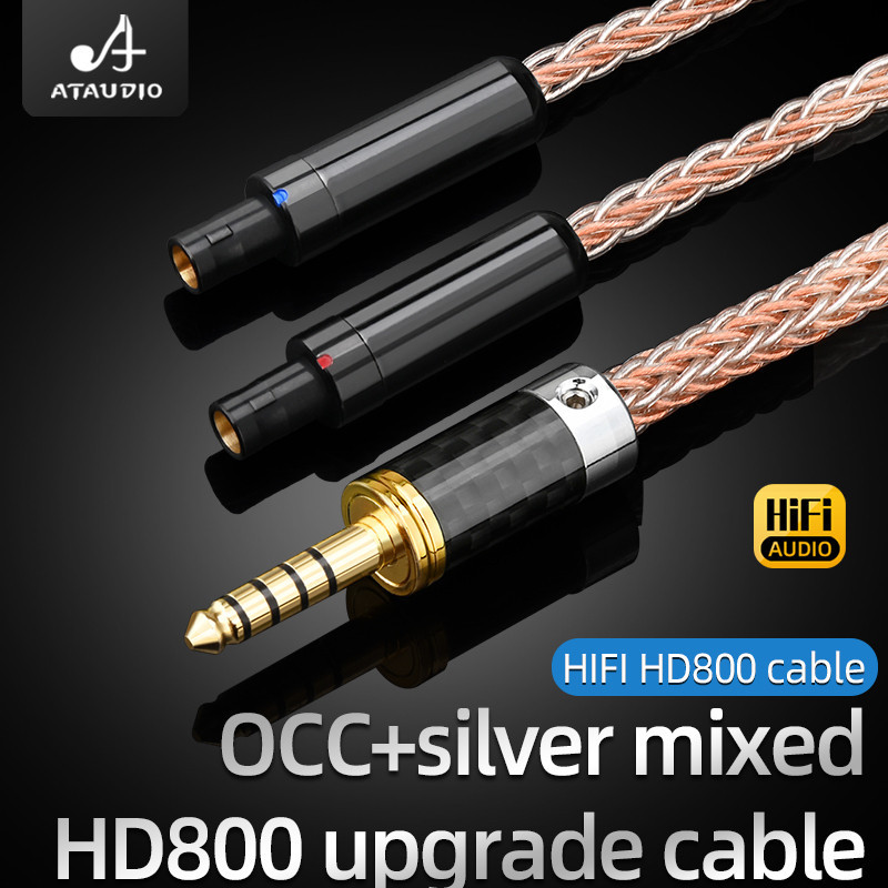ATAUDIO HiFi HD800 Upgrade Headphone Cable OCC Pure Silver Core Cable ...