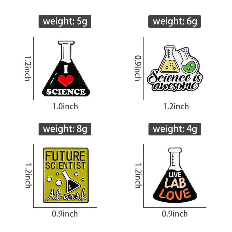 62 Styles Text Science Chemistry Brooch Pin Science Lab Quotes Texts ...
