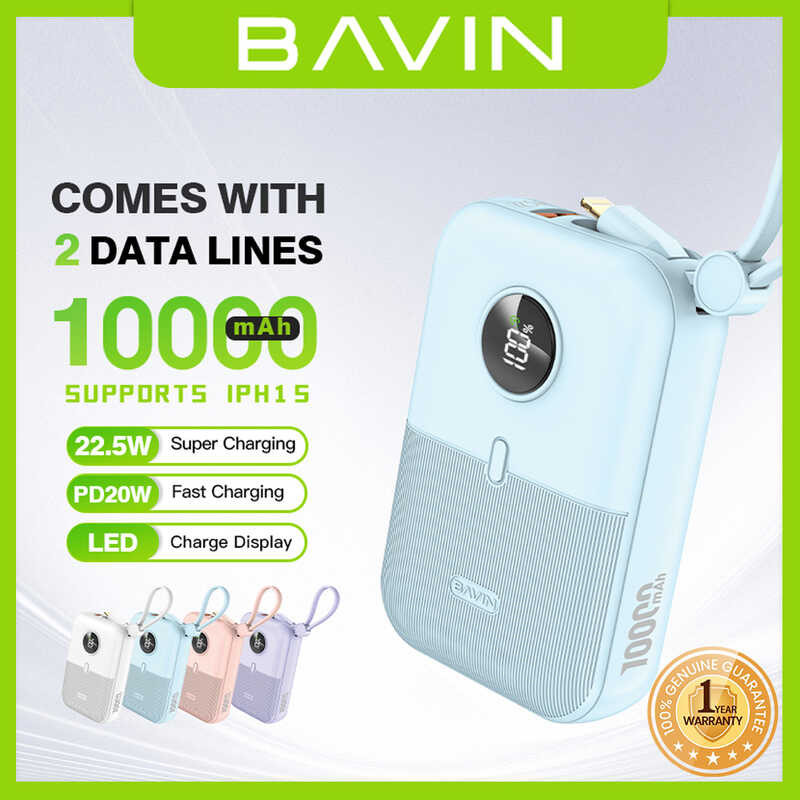 BAVIN Pc1089 10000Mah Mini Portable Powerbank 22.5W Fast Ports W/ Built ...