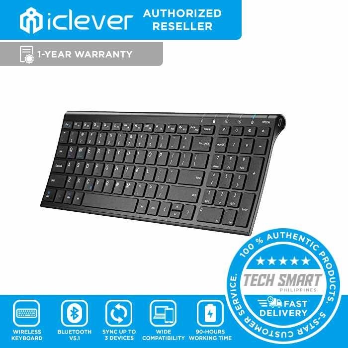 Bk10 Iclever Universal Wireless Keyboard, Rechargeable Bluetooth 5.1 ...