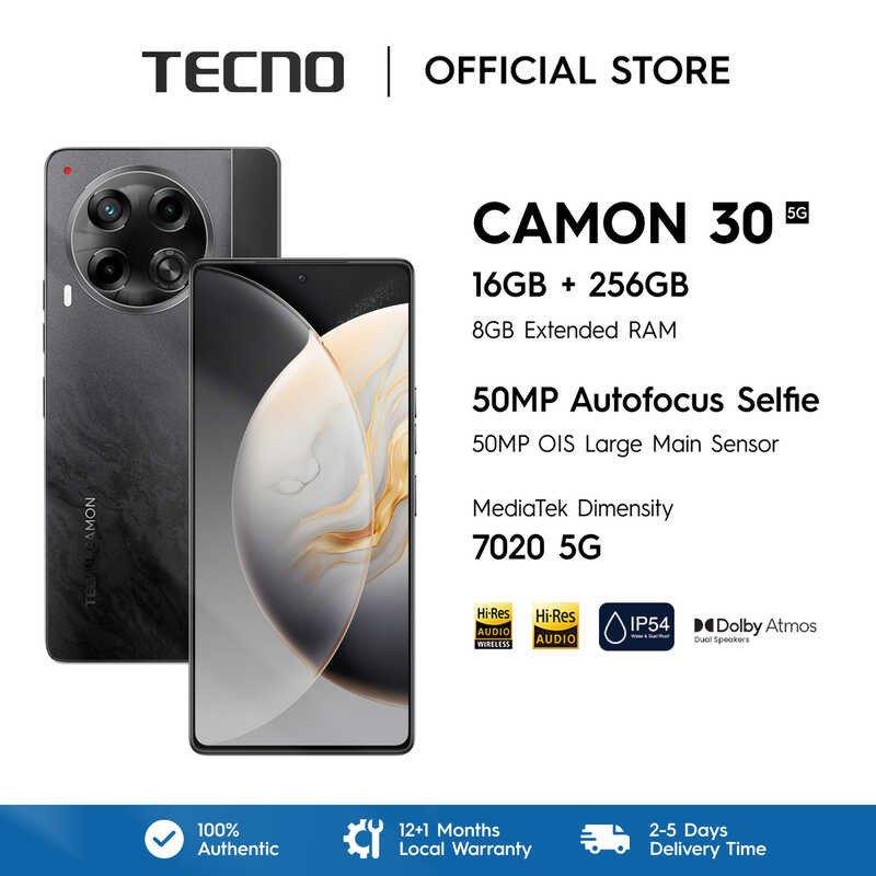 Rom256gb Camera Smart TECNO Cellphone CAMON Front Ram8gb 30 Pro 20Mp ...