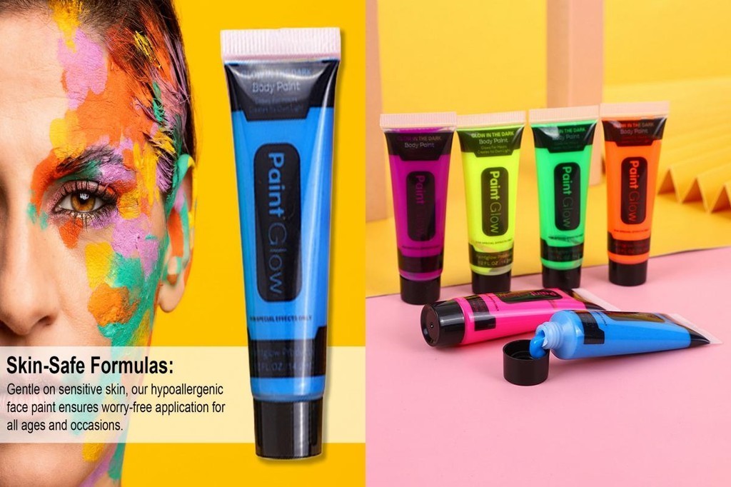 CC Fluorescent Face Paint Long-lasting Face Paint Neon Face Paint Glow ...