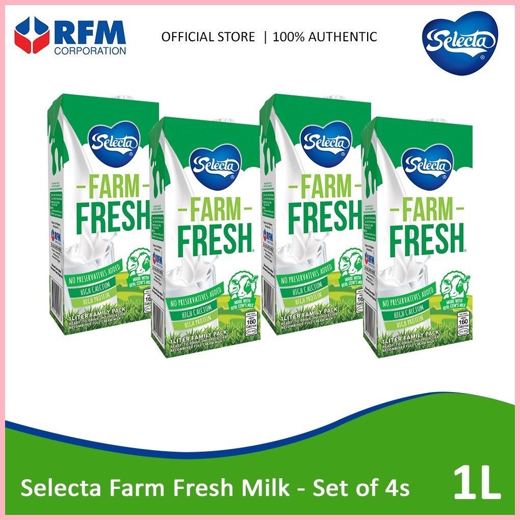 Selecta Farm Fresh Milk 1 Liter - set of 4s | Shopee Philippines