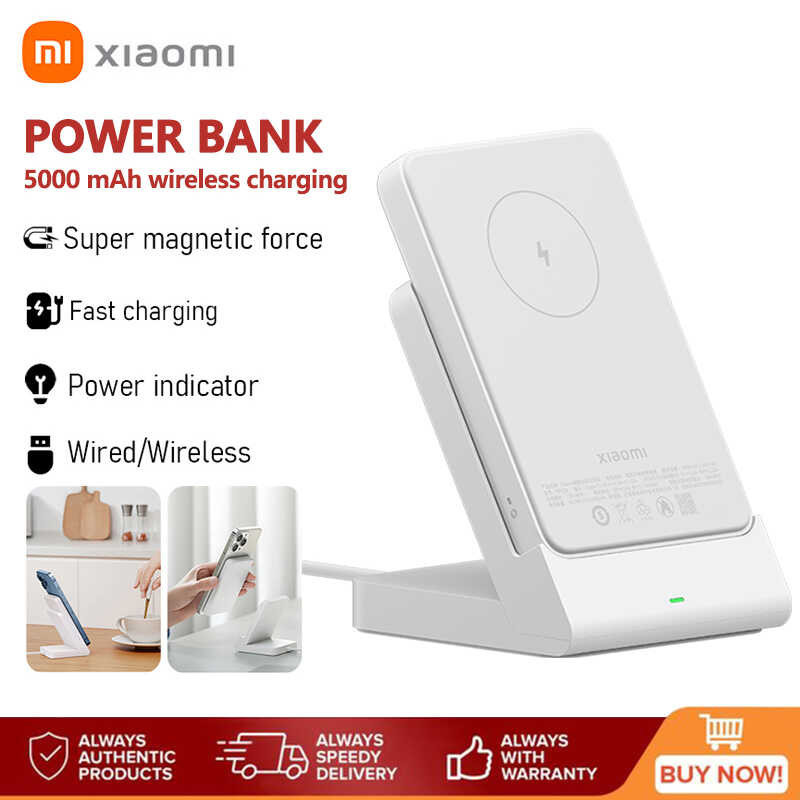 Xiaomi Mi 20W 2-in-1 Magnetic Wireless Wired 5000mAh Fast Charger Power Bank | Shopee Philippines