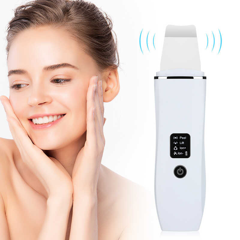 Ultrasonic Facial Cleaner Device EMS Scrubber Blackhead Tanggalin Pores ...