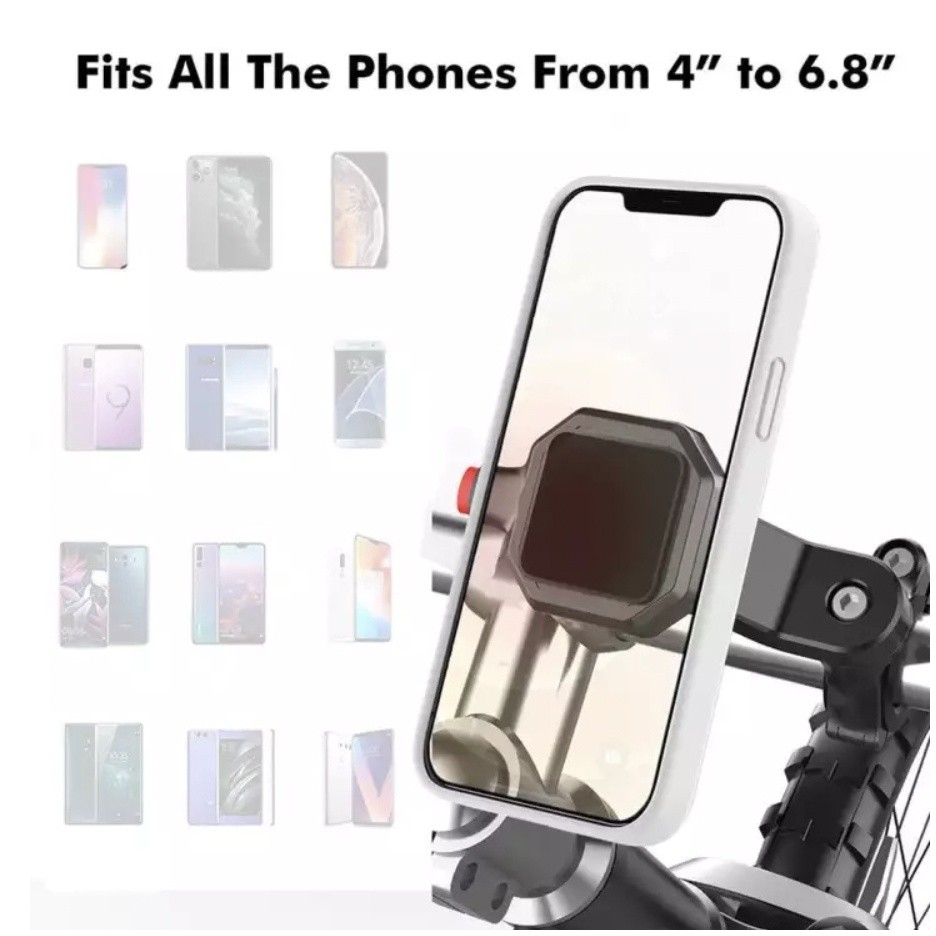 Push Lock Electric Scooter Phone Holder Mount COMPLETE SET Quad Lock w ...