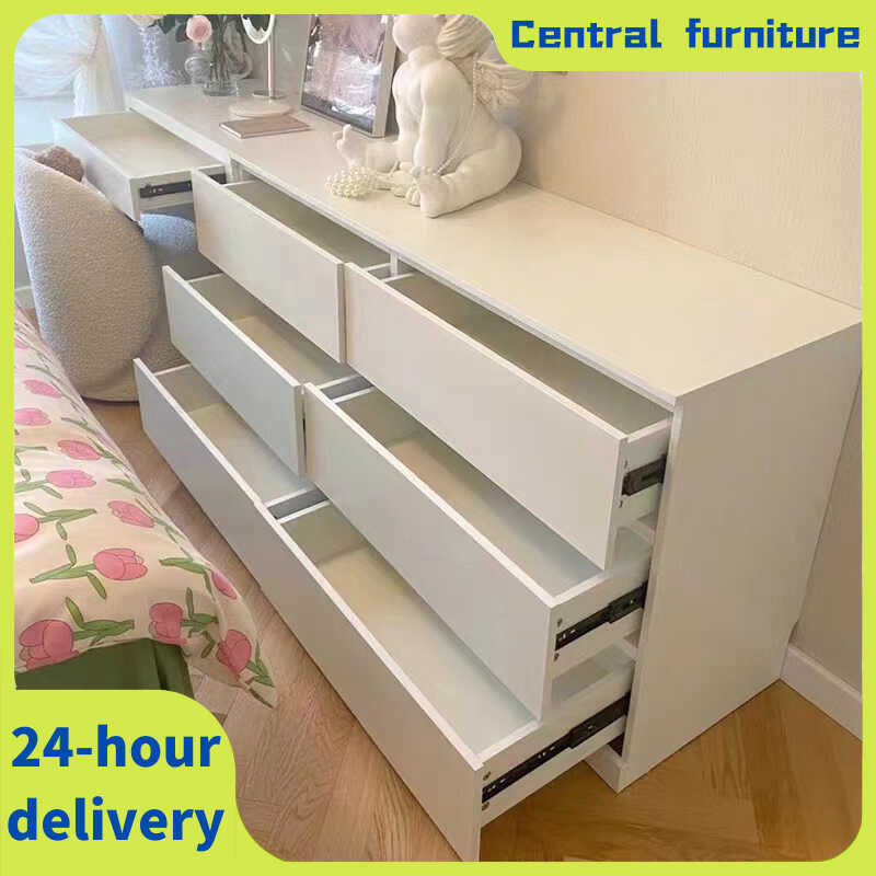 Drawer Wood Bedside Table Para Sa Mga Damit Na Itim Na 4 Layer 3 Layer ...