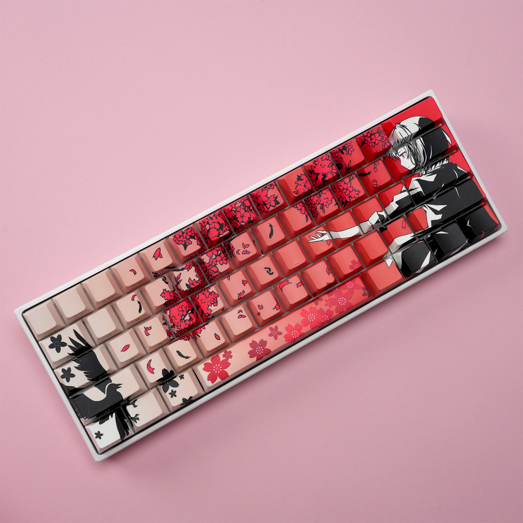 Sakura Raven Keycap PBT Five-sided Sublimation Original Factory Side ...