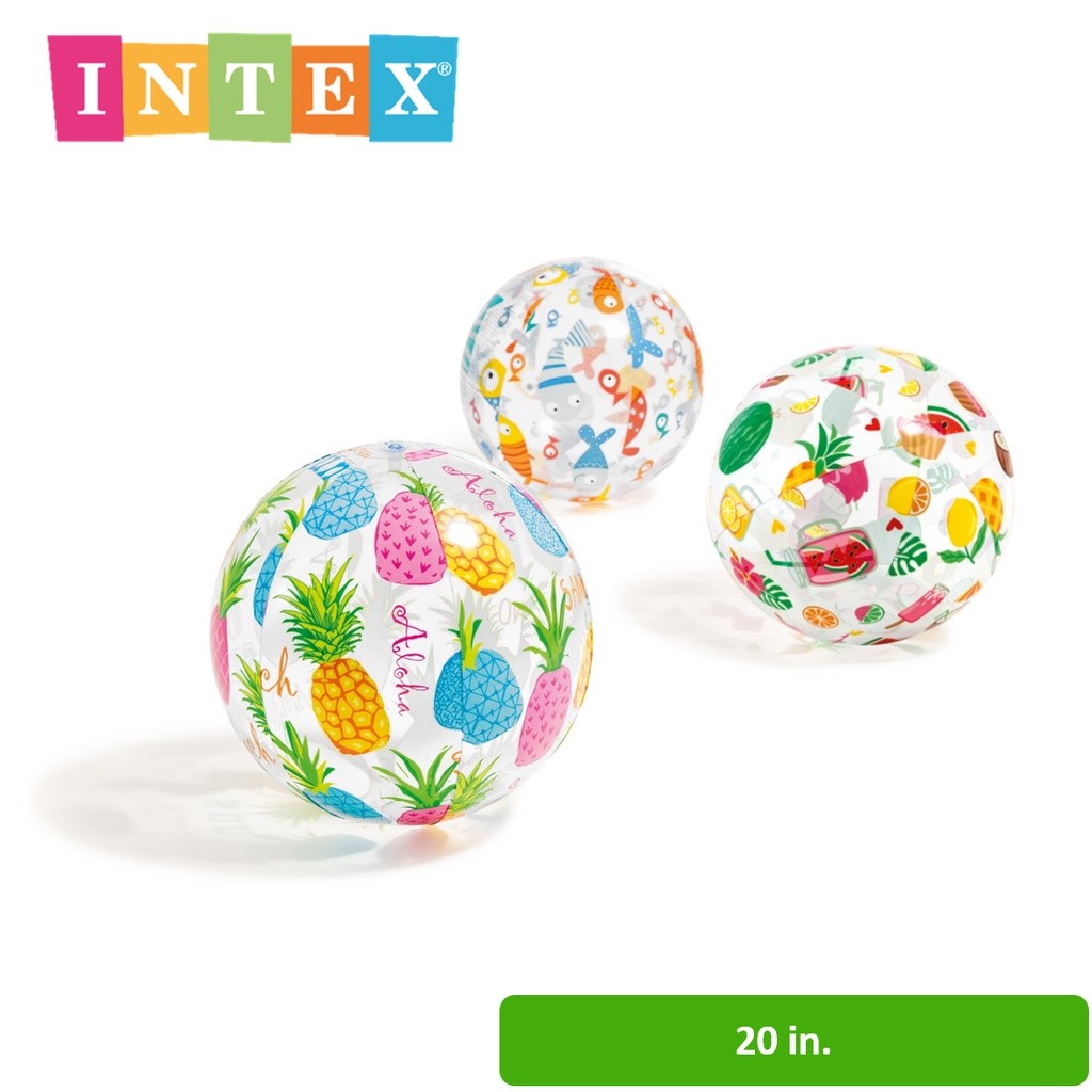 ☂ ♞INTEX® 59040 Lively Print Balls, Ages 3+ (20 in) | Shopee Philippines