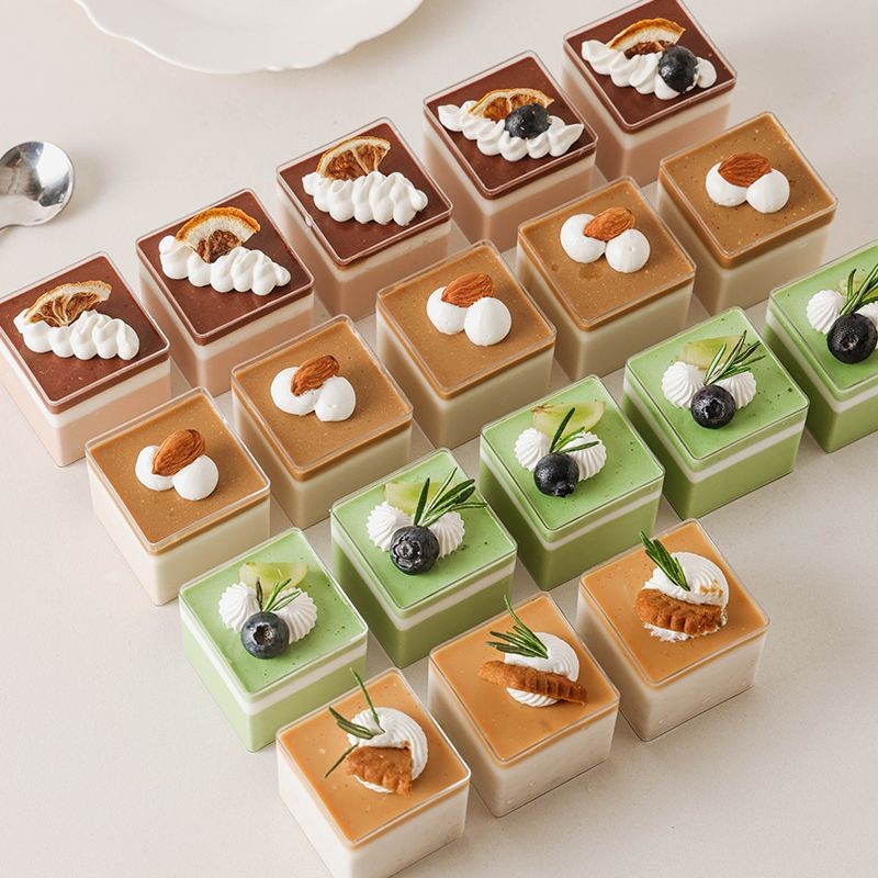 Internet Celebrity Fruit Cube Mousse Cup Square Packaging Box Dessert ...