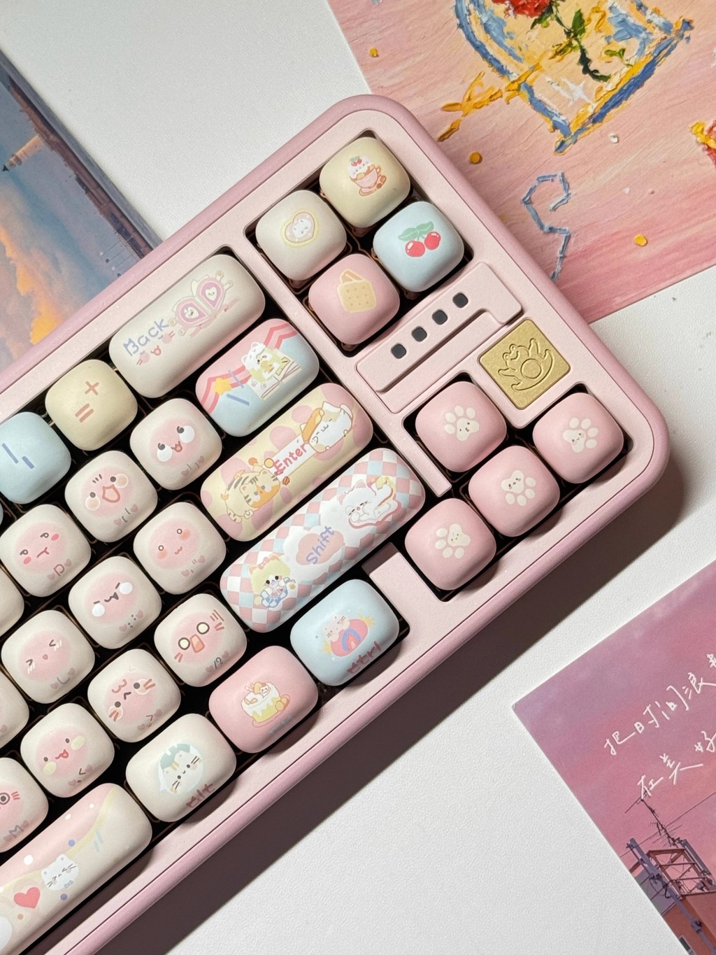 Sweet Cat Mantou Keycap MOG Profile 140 Keys PBT Five-sided Dye ...