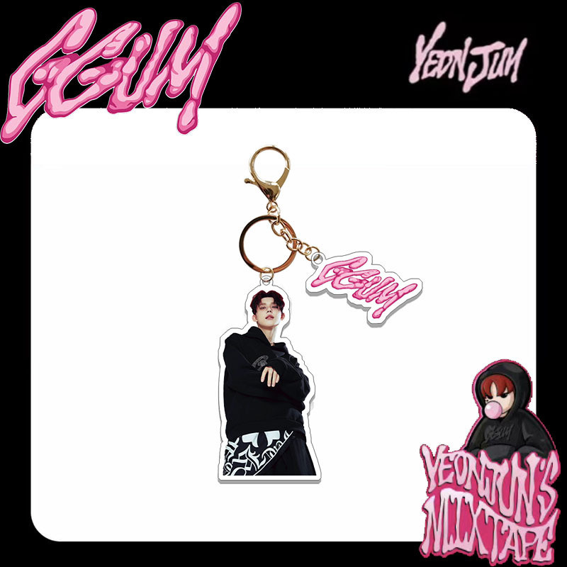 Kpop Idol YEONJUN GGUM Keyring Cute Cartoon Acrylic Keychains | Shopee ...