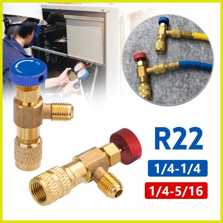 ¤ ♨ Air Conditioning Plus Fluoride Valve R22 Adapter R22 R410 Brass ...
